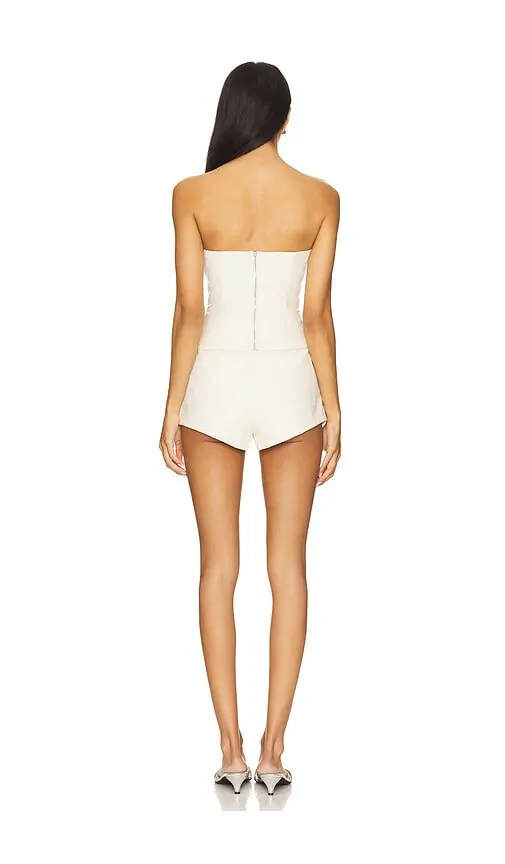 Superdown Kayla Faux Leather Short Set - Ivory