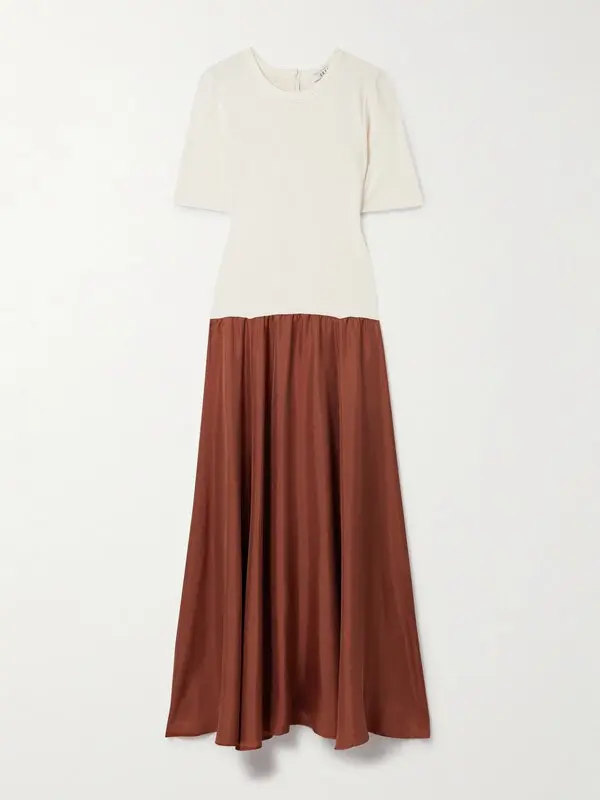 ESSE STUDIOS Stretch-knit And Silk-twill Maxi Dress