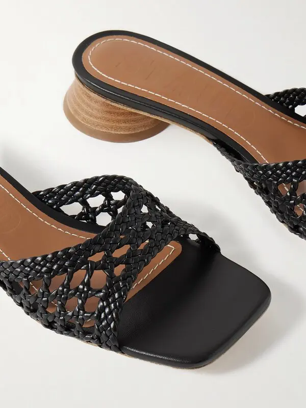 Staud Simone Braided Leather Sandals
