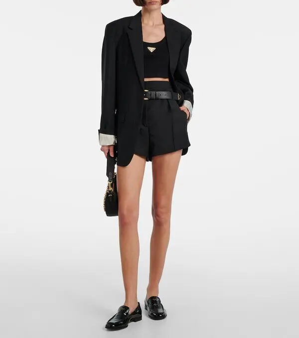 Prada Logo Cotton Crop Top