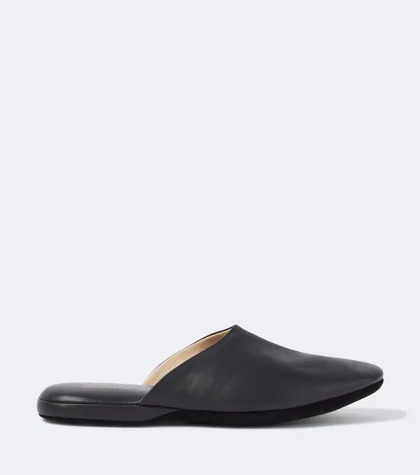 Charvet Leather Slippers - Black