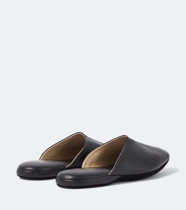Charvet Leather Slippers - Black