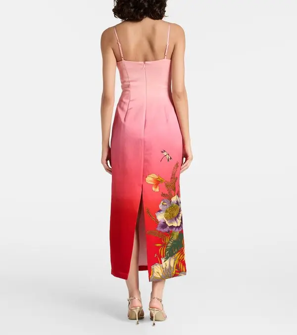 ALEMAIS Inez Ombre Linen-blend Midi Dress