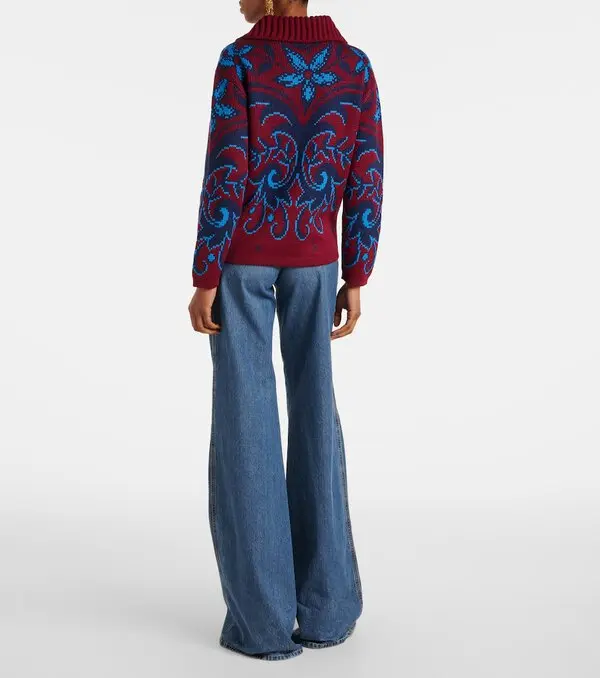 Etro Paisley Wool Jacquard Polo Sweater - Multicoloured