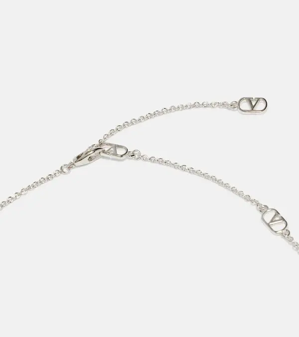 Valentino Garavani Ovalette Vlogo Embellished Necklace