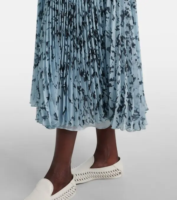 Proenza Schouler Printed Chiffon Shirt Dress - Blue