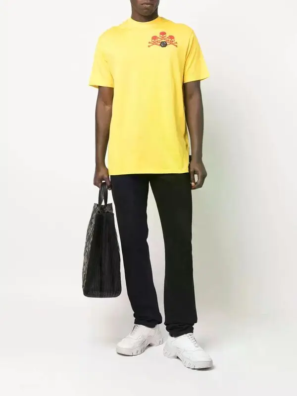 Philipp Plein Skull-print Detail T-shirt - Yellow