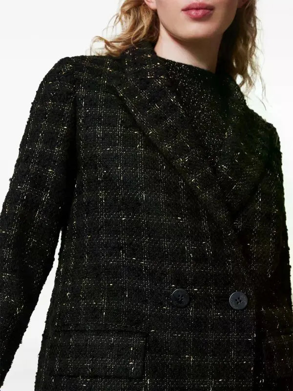 TWINSET Check Pattern Bouclé Blazer