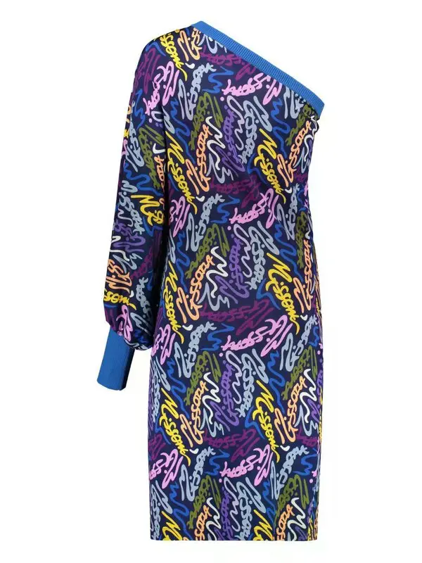 Missoni One-shoulder Dress With All-over Logo Print