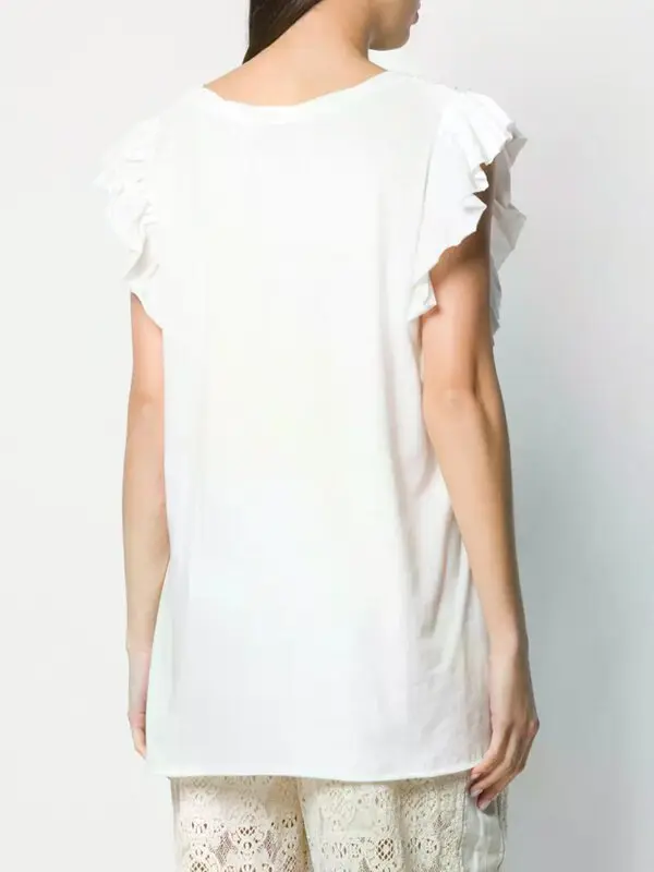 Philosophy Di Lorenzo Serafini Cream Lace Embroidered Top