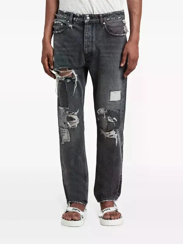 Palm Angels Distressed Straight-leg Jeans