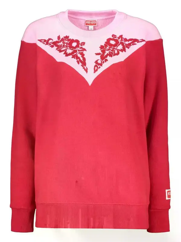 Kenzo Colour-block Sweatshirt With Floral Appliqu
