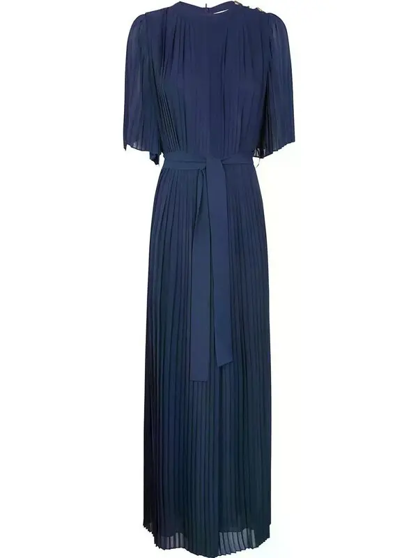 TWINSET Pleated Jumpsuit With Rear Zip - Blue