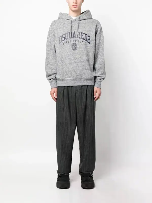Dsquared2 Logo Print Mélange Effect Hoodie