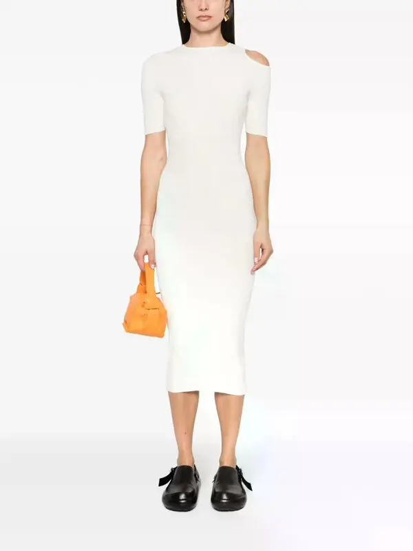 AERON Ribbed Knit Midi Dress - Neutrals