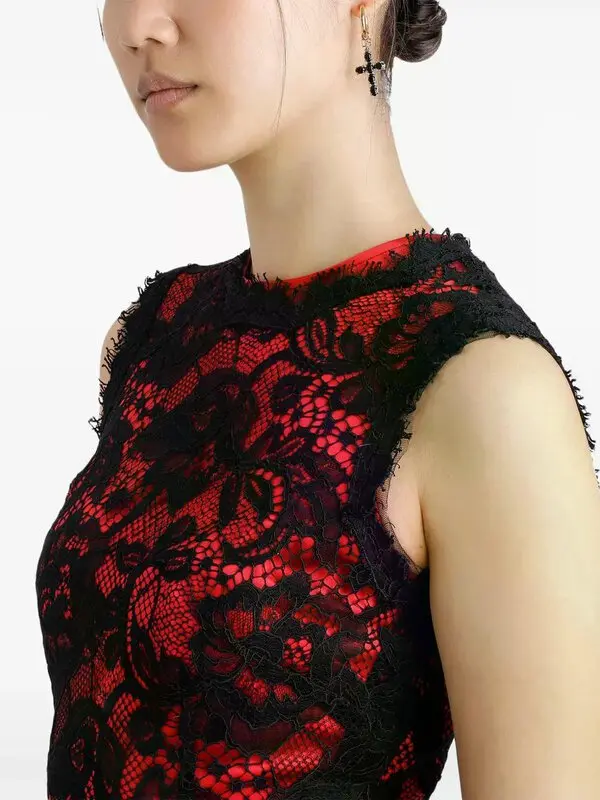Dolce & Gabbana Floral Lace Midi Dress