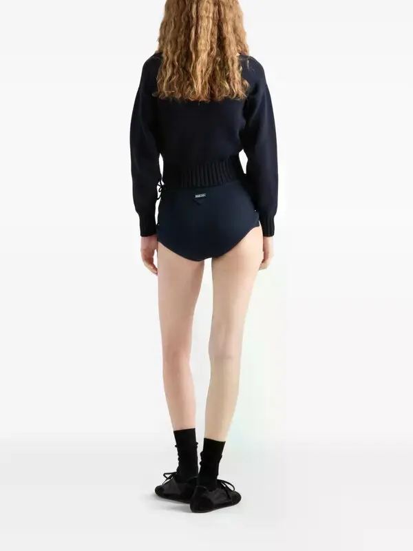 Prada Cotton Boat-neck Sweater With Ribbed Trim