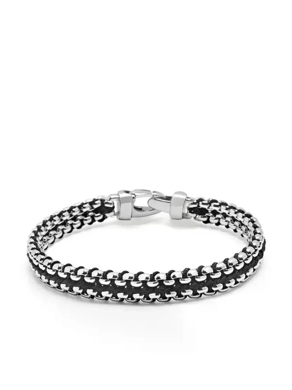 NIALAYA JEWELRY Woven 8mm Box Chain Bracelet - Silver