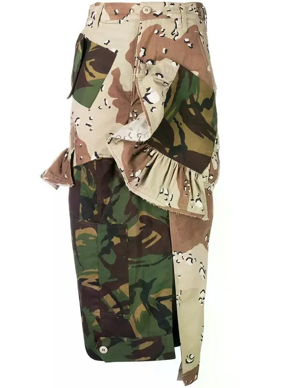 PREEN BY THORNTON BREGAZZI Patchwork Camouflage Pencil Skirt