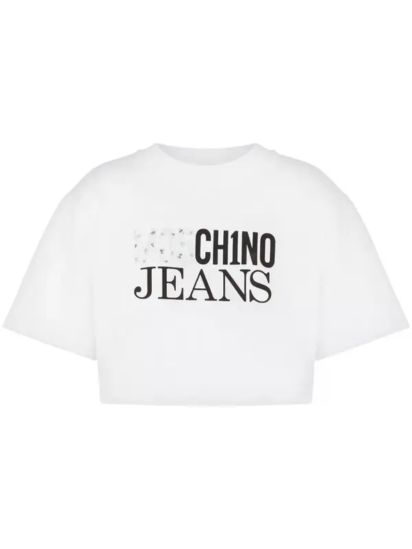 Moschino Cropped Logo T-shirt - White