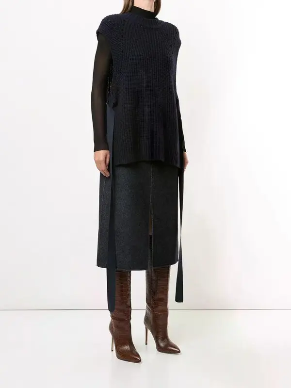 Goen.j Side Tie Knitted Top - Blue
