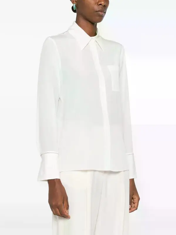 Peserico Embellished Silk Blend Crepe Shirt