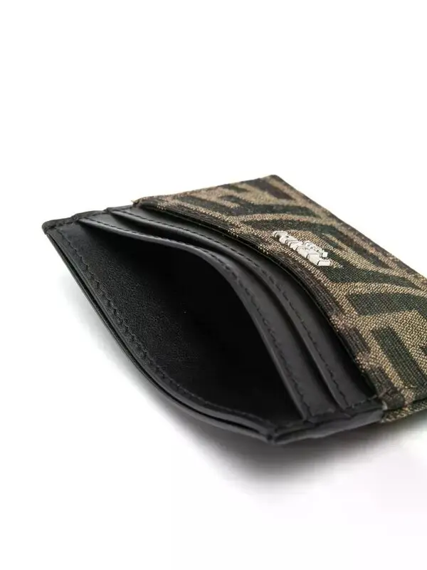 Fendi Ff-jacquard Leather Card Holder