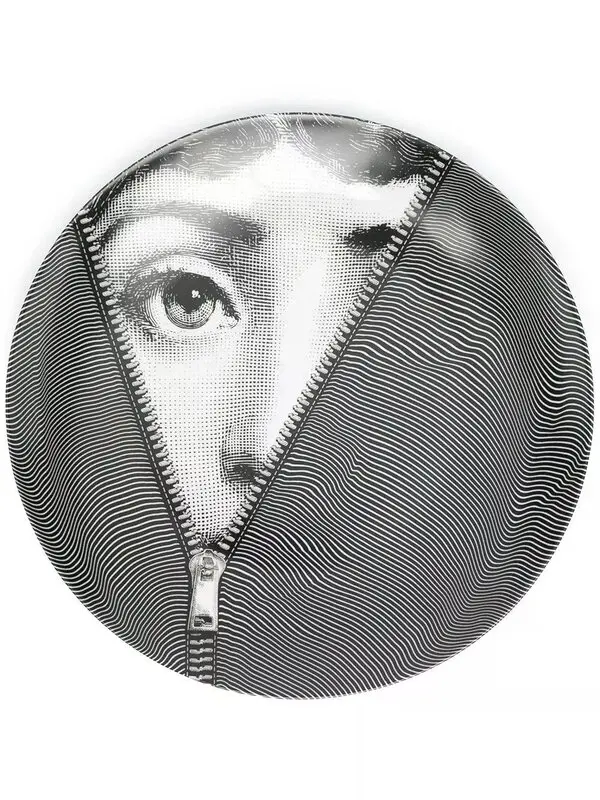 FORNASETTI Tema E Variazioni No.401 Plate - Black