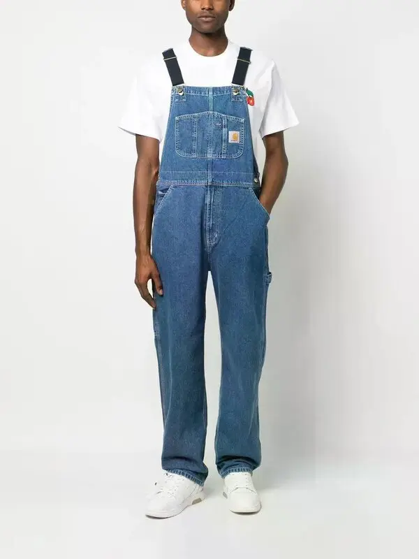 Carhartt Work In Progress Logo-patch Straight-leg Dungarees