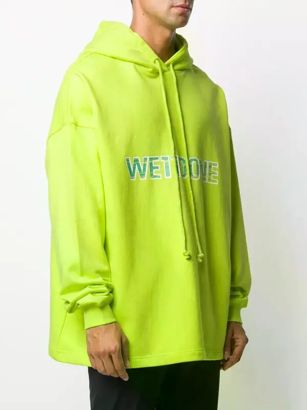 We11Done Cotton Logo Print Hoodie