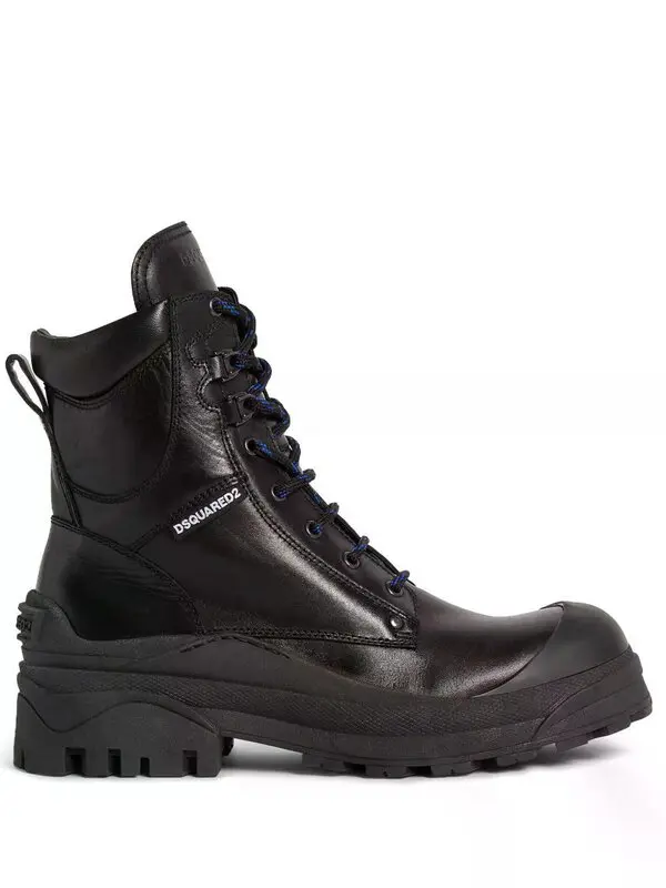 Dsquared2 Panelled Leather Lace-up Boots