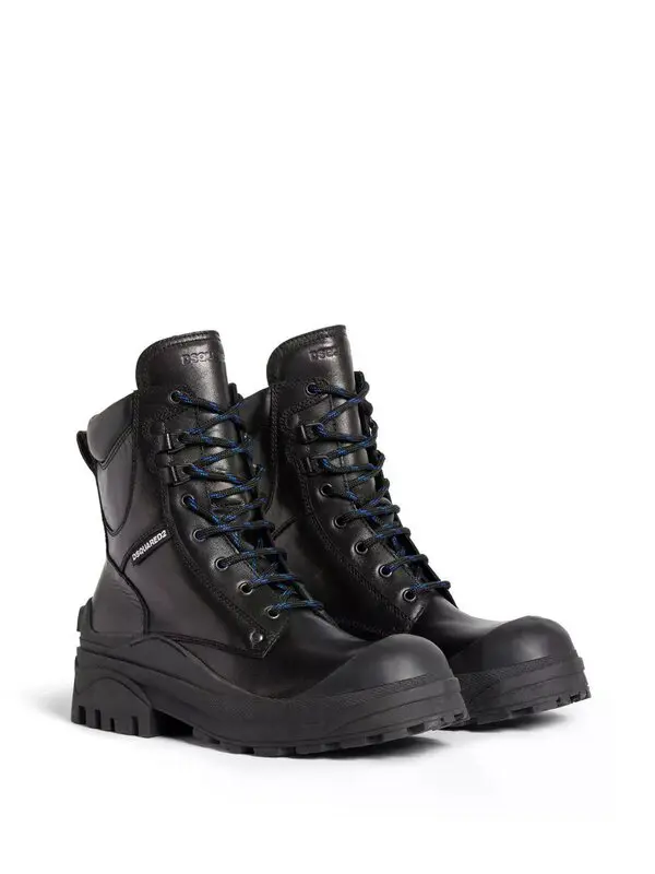 Dsquared2 Panelled Leather Lace-up Boots