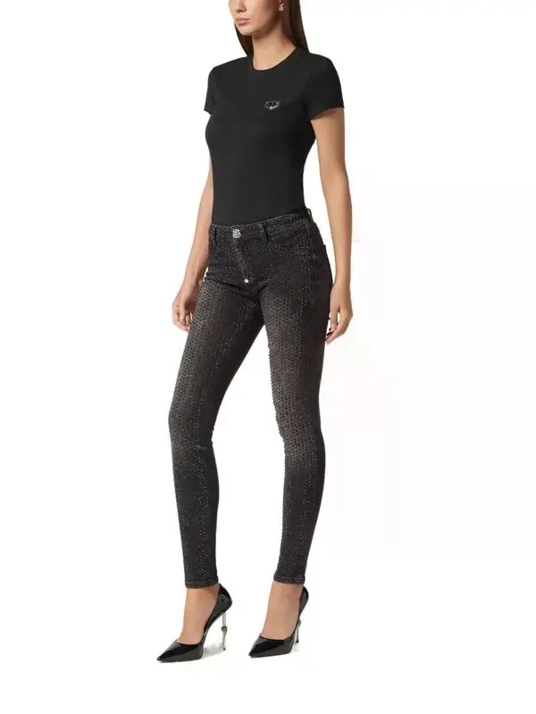 Philipp Plein Crystal-embellished Skinny Jeans - Black