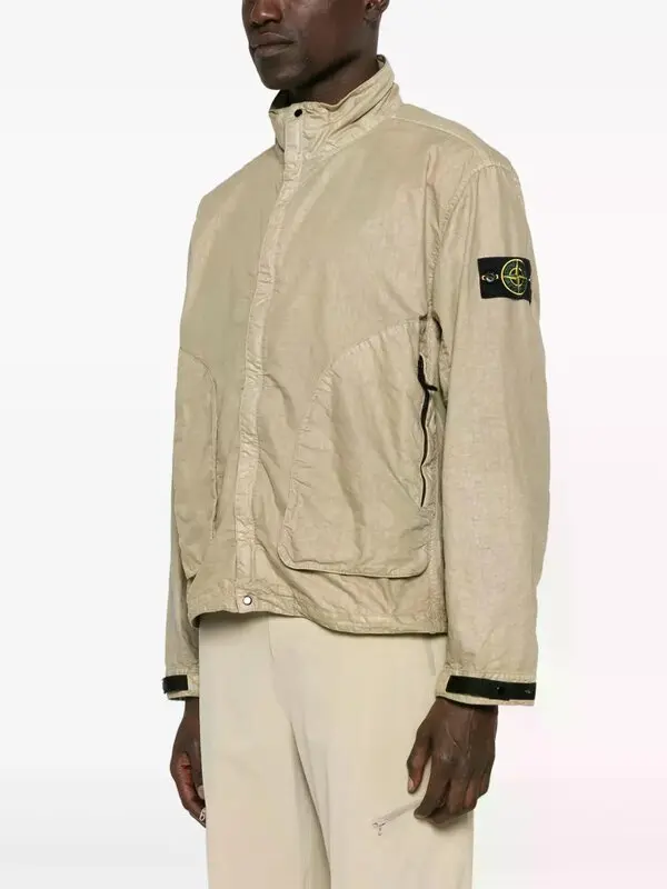 Stone Island Zip-fastening Jacket With Compass Motif