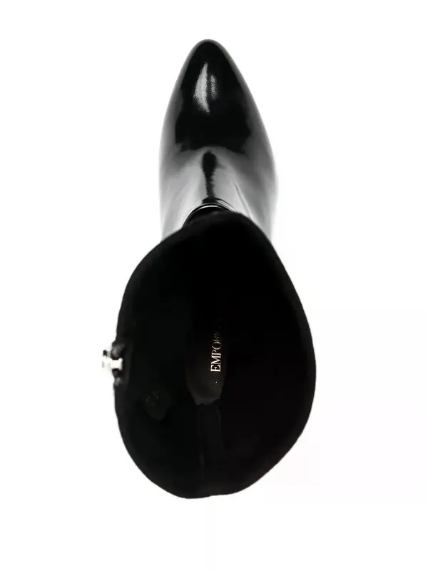 Emporio Armani Leather Sock Ankle Boots