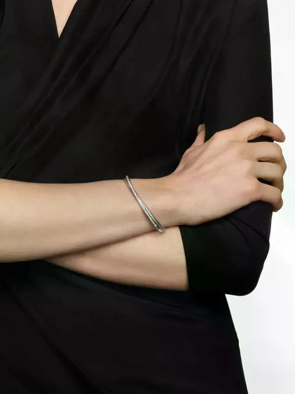 David Yurman Sterling Crossover Diamond Bracelet