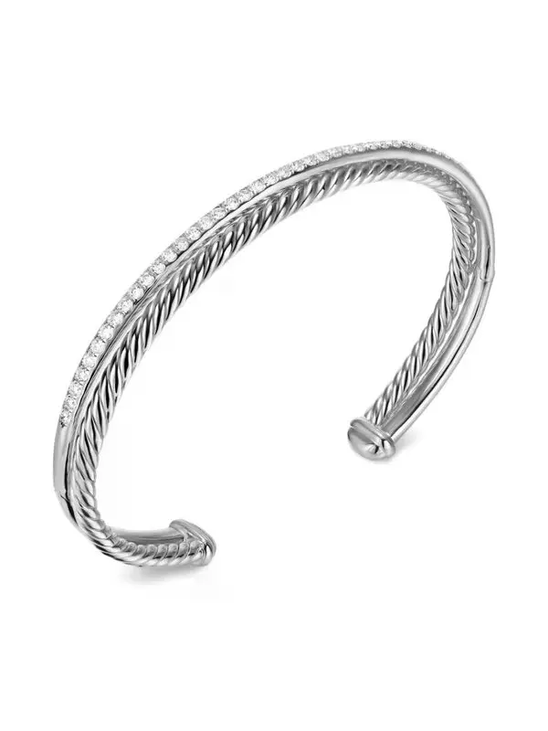 David Yurman Sterling Crossover Diamond Bracelet