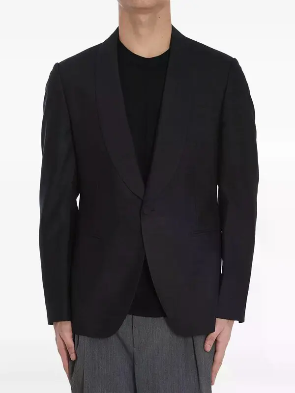 LARDINI Single-breasted Silk Blazer - Black