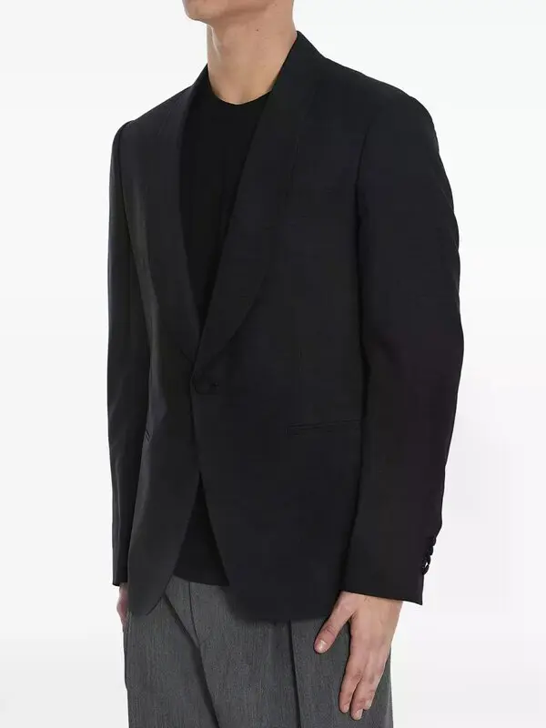 LARDINI Single-breasted Silk Blazer - Black