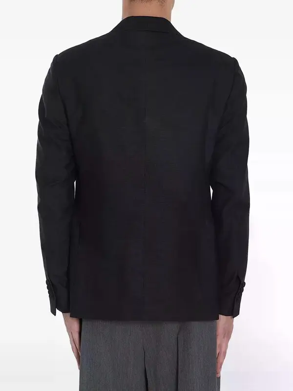 LARDINI Single-breasted Silk Blazer - Black