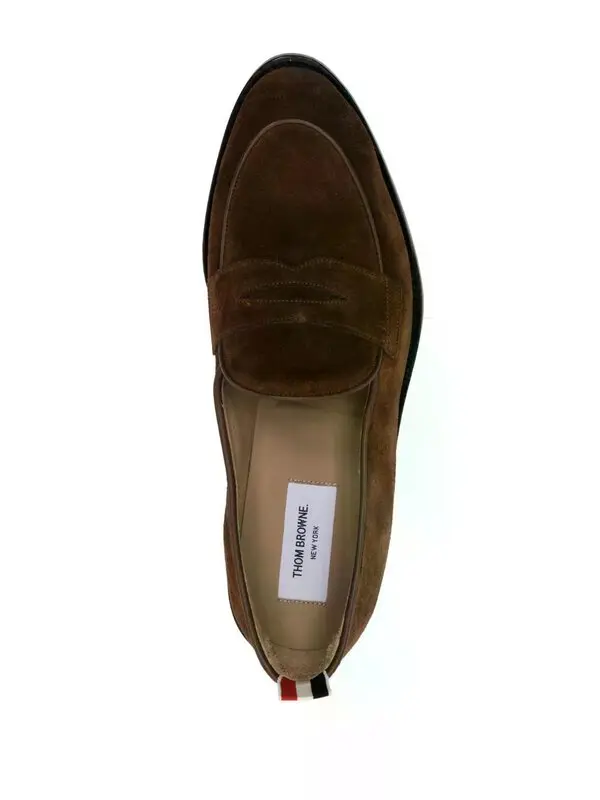 Thom Browne Varsity Suede Penny Loafers - Brown