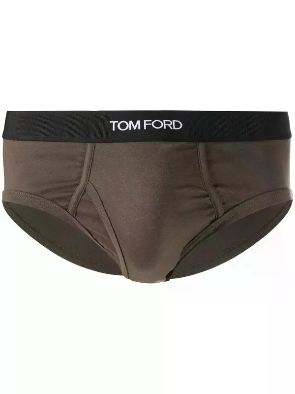 TOM FORD Logo Cotton Briefs - Green