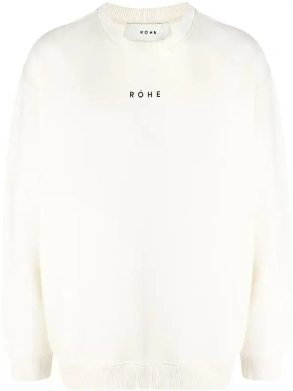 RÓHE Logo-print Long-sleeved Sweatshirt - Neutrals