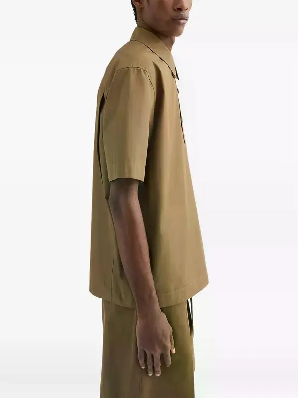 JIL SANDER Cotton Taffeta Polo Shirt - Green