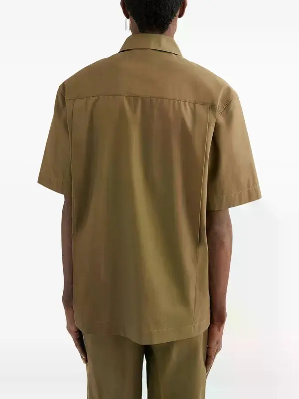 JIL SANDER Cotton Taffeta Polo Shirt - Green