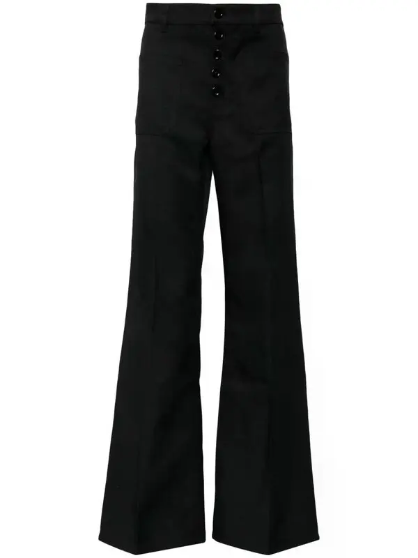 COURREGES Wide-leg Twill Trousers - Black