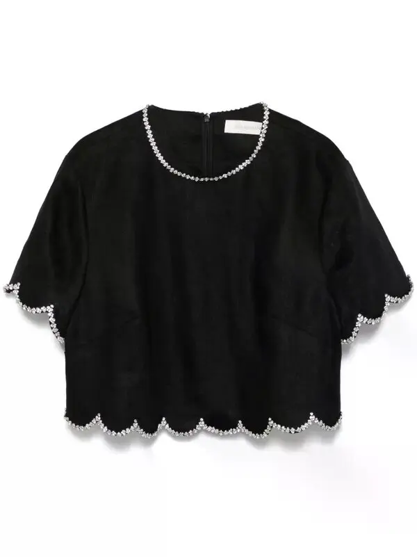 Zimmermann Crystal Embellished Crop Top