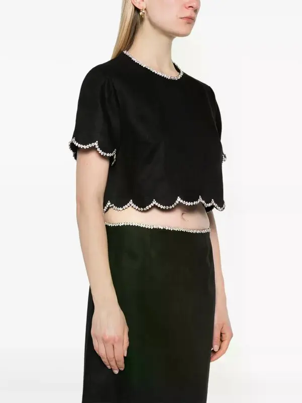 Zimmermann Crystal Embellished Crop Top