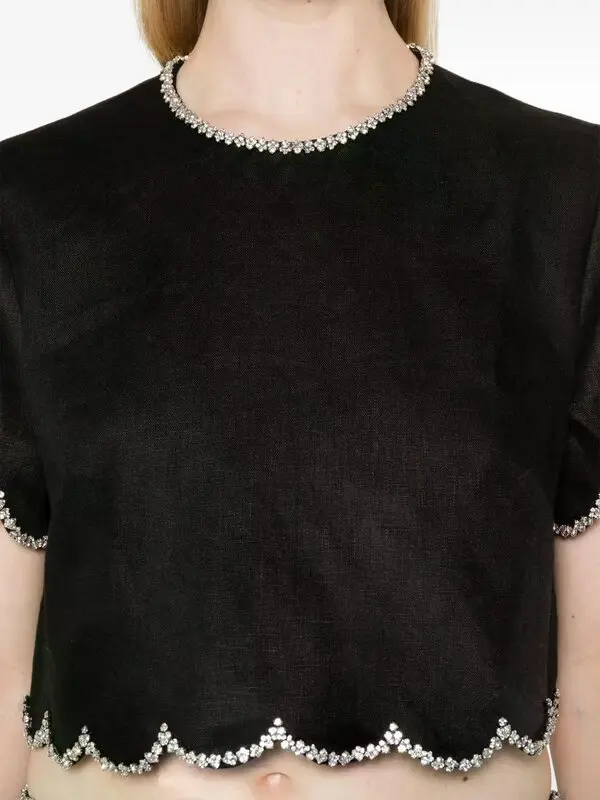 Zimmermann Crystal Embellished Crop Top