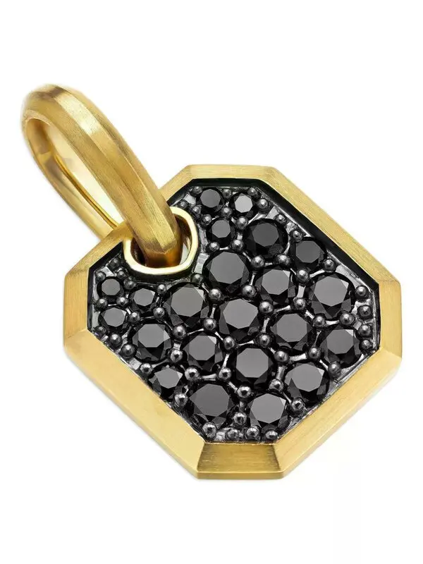 David Yurman 18kt Yellow Black Diamond Amulet